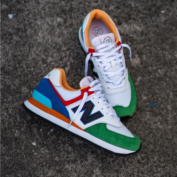 New Balance | Shoes | New Balance 574 Rugged White Varsity Green Sz 4 ...